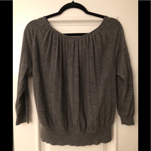 LOFT | Sweaters | Loft Gray Pleated Sweater | Poshmark